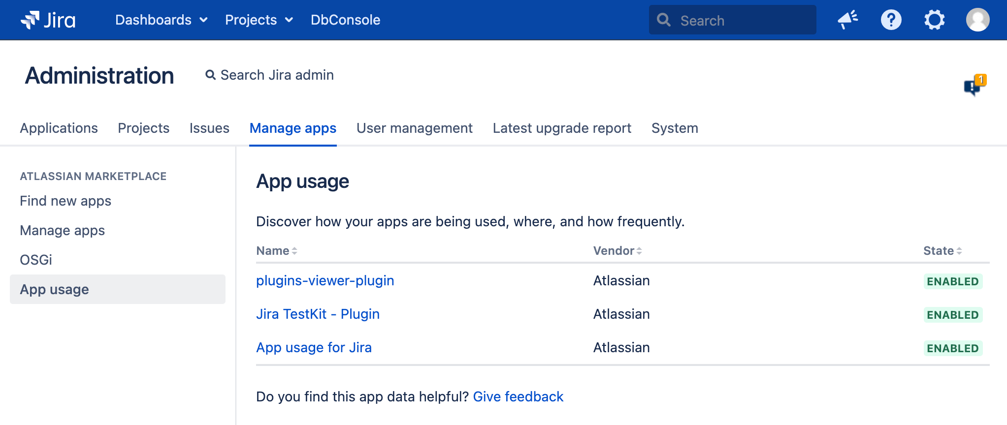 Monitor your apps with App usage | Administering Jira applications Data Center and Server 8.22 ...