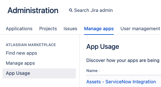 Monitor your apps with App usage | Administering Jira applications Data ...