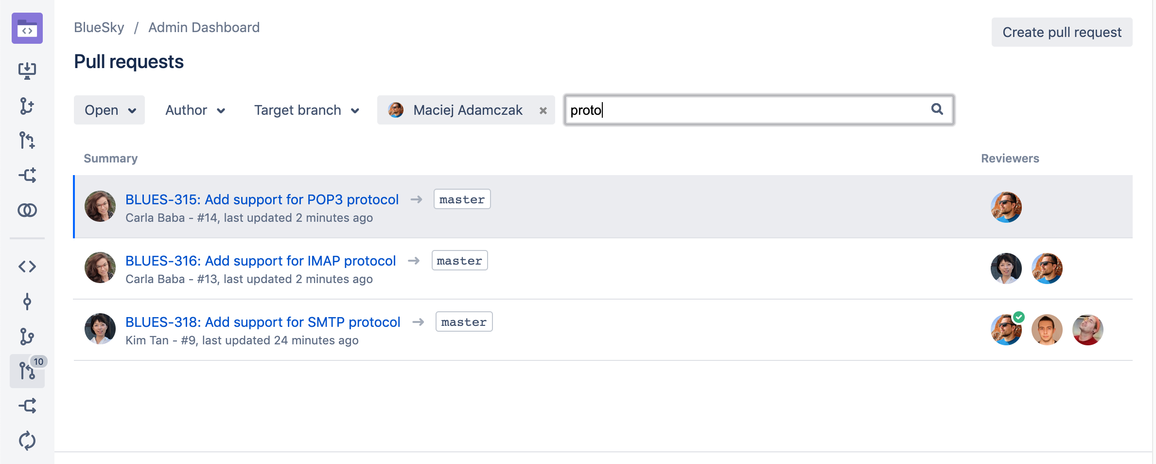 Search for pull requests | Bitbucket Data Center and Server 7.21 | Atlassian Documentation