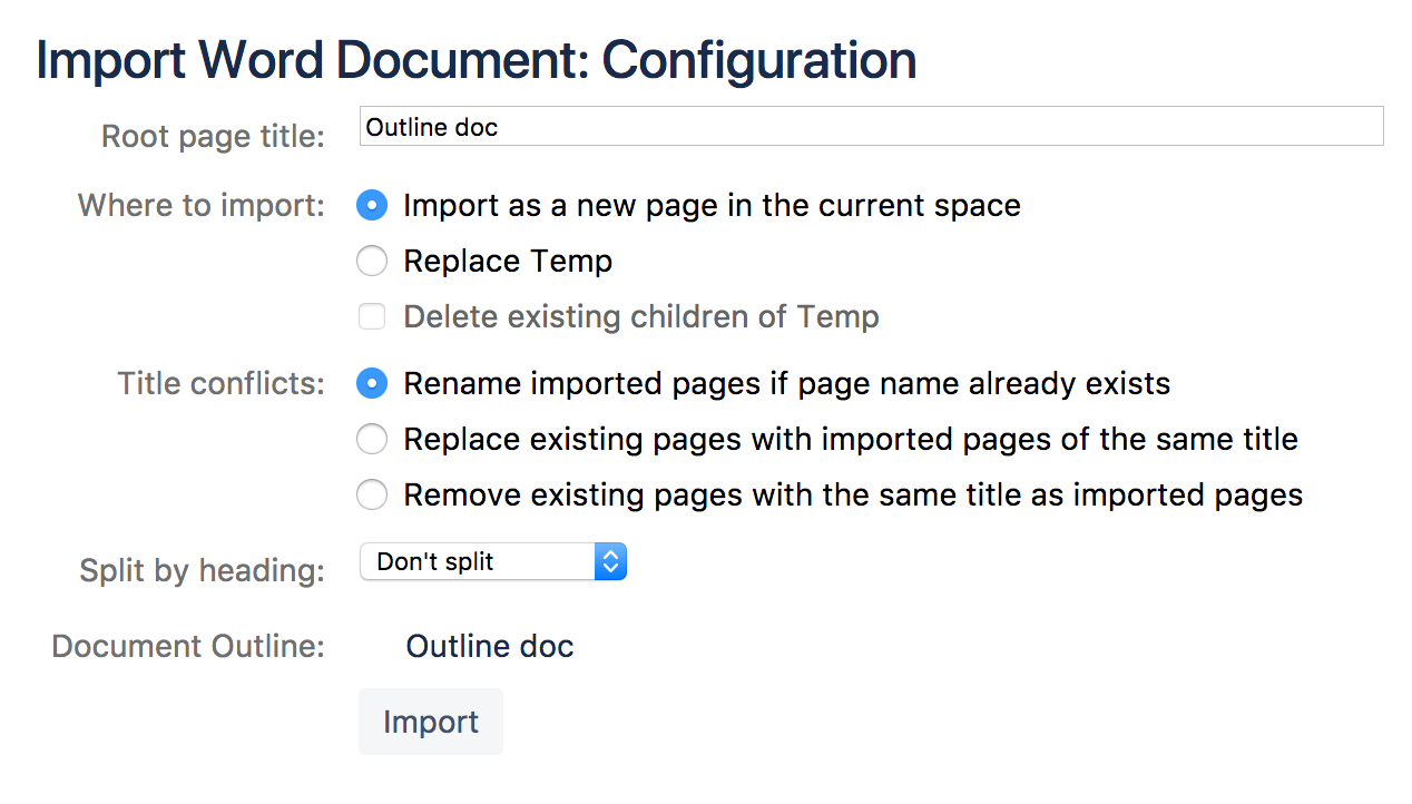 Import A Word Document Into Confluence Confluence Data Center And 