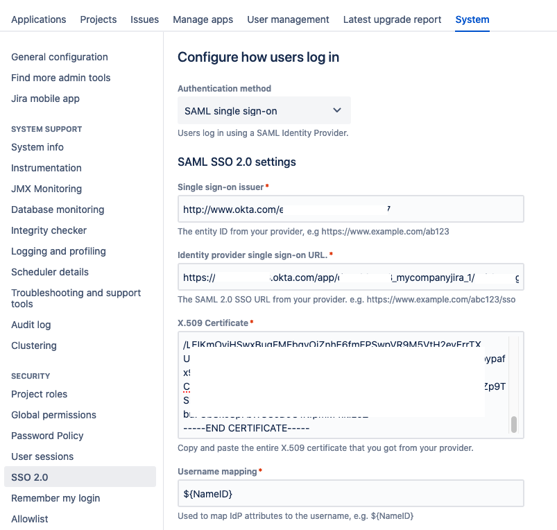 How To Configure Jira Software Data Center For Saml 20 Sso With Okta Jira Atlassian