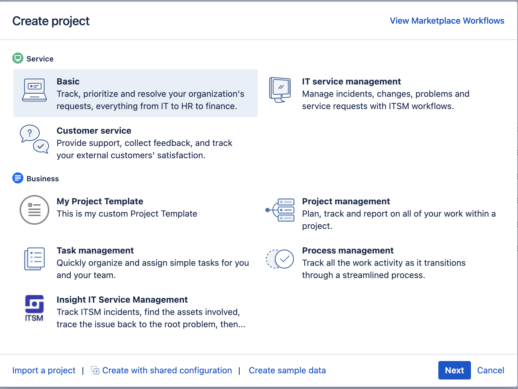 To Get The List Of Used Projects Template From Database Jira
