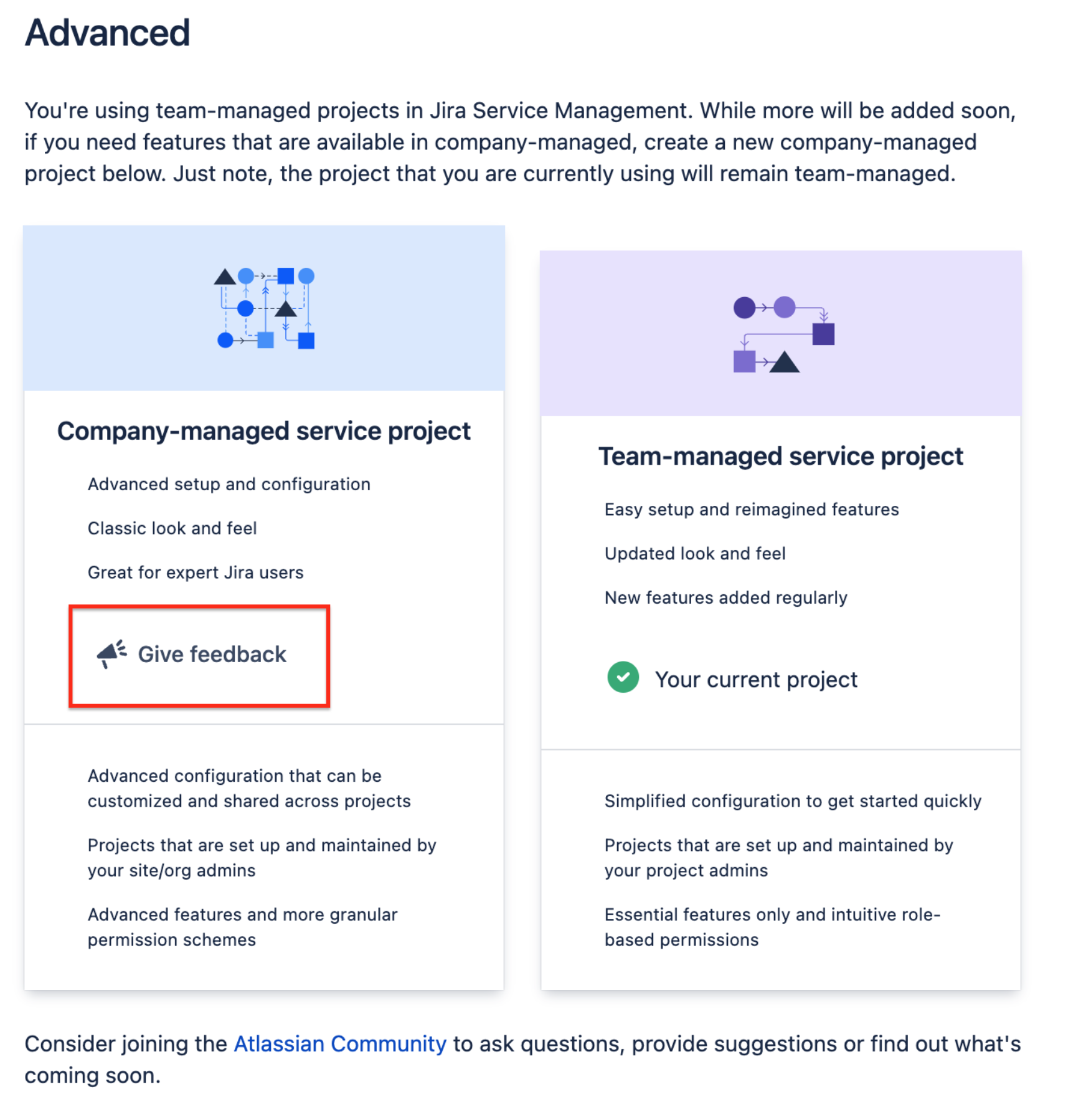 Unable To Create Company Managed Projects For It Service Management Templates Jira Atlassian