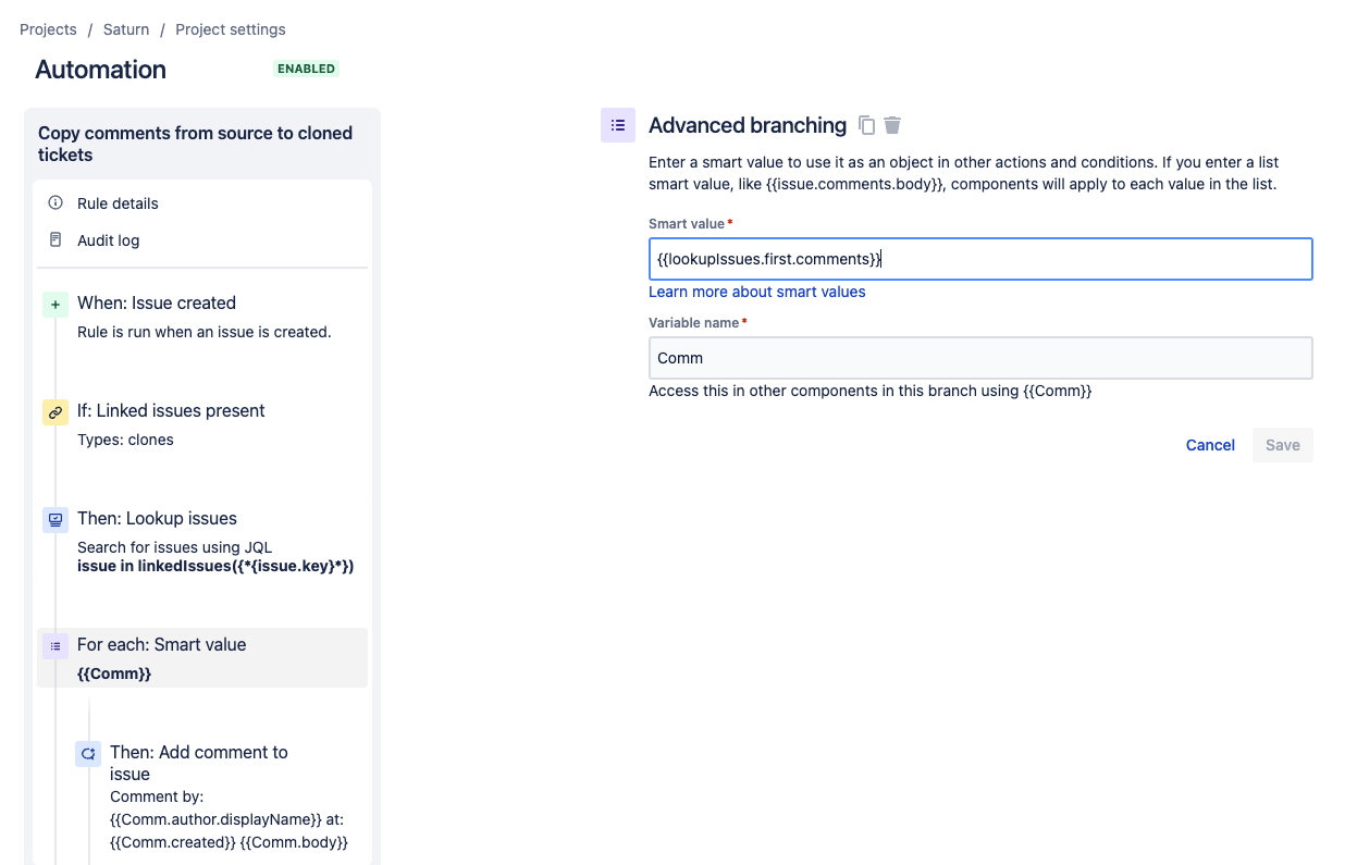 How to copy comments from the original issue to the cloned issue | Jira | Atlassian Documentation