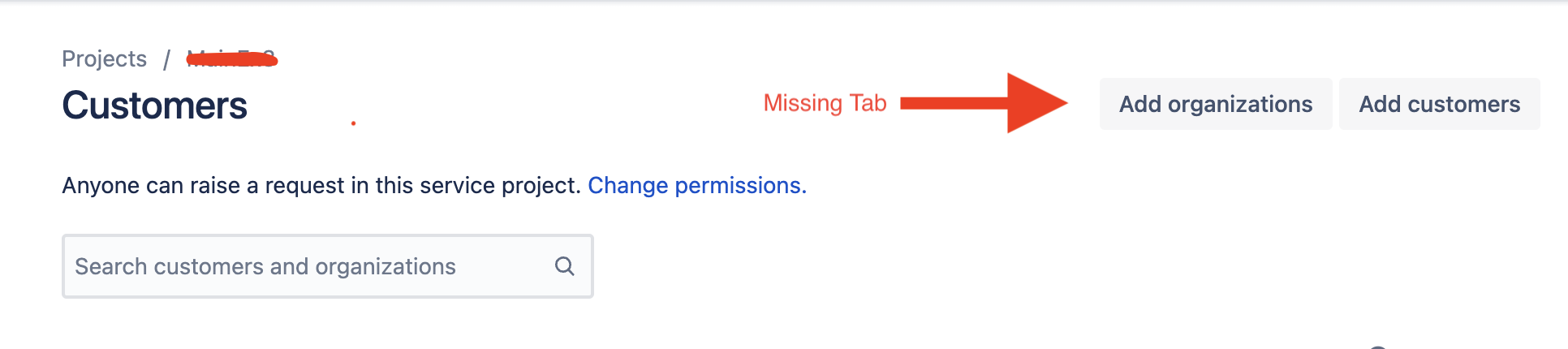 Add Organizations Button is not visible under Customer Section. | Jira ...