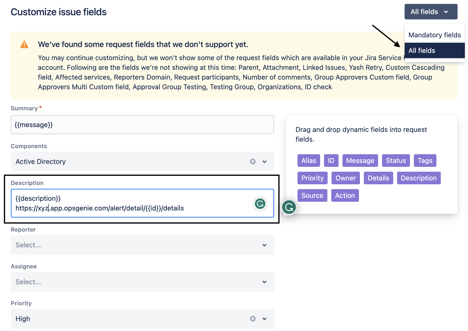 Jsmopsgenie Display Opsgenie Alert Link On Jira Service Management Issue That Got Created Via