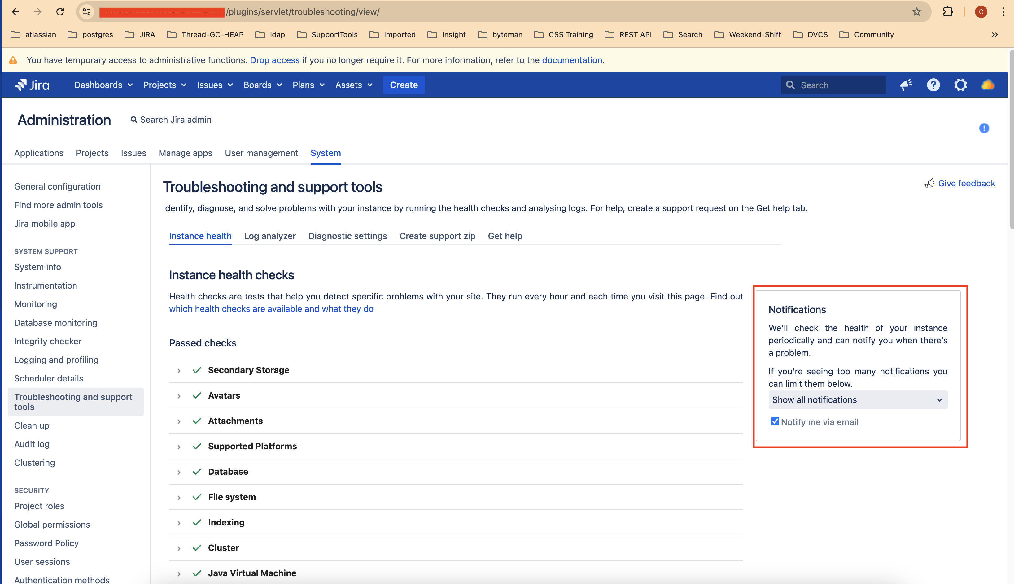 How To Disable E Mail Notification For Jira Health Checks Jira Atlassian Documentation