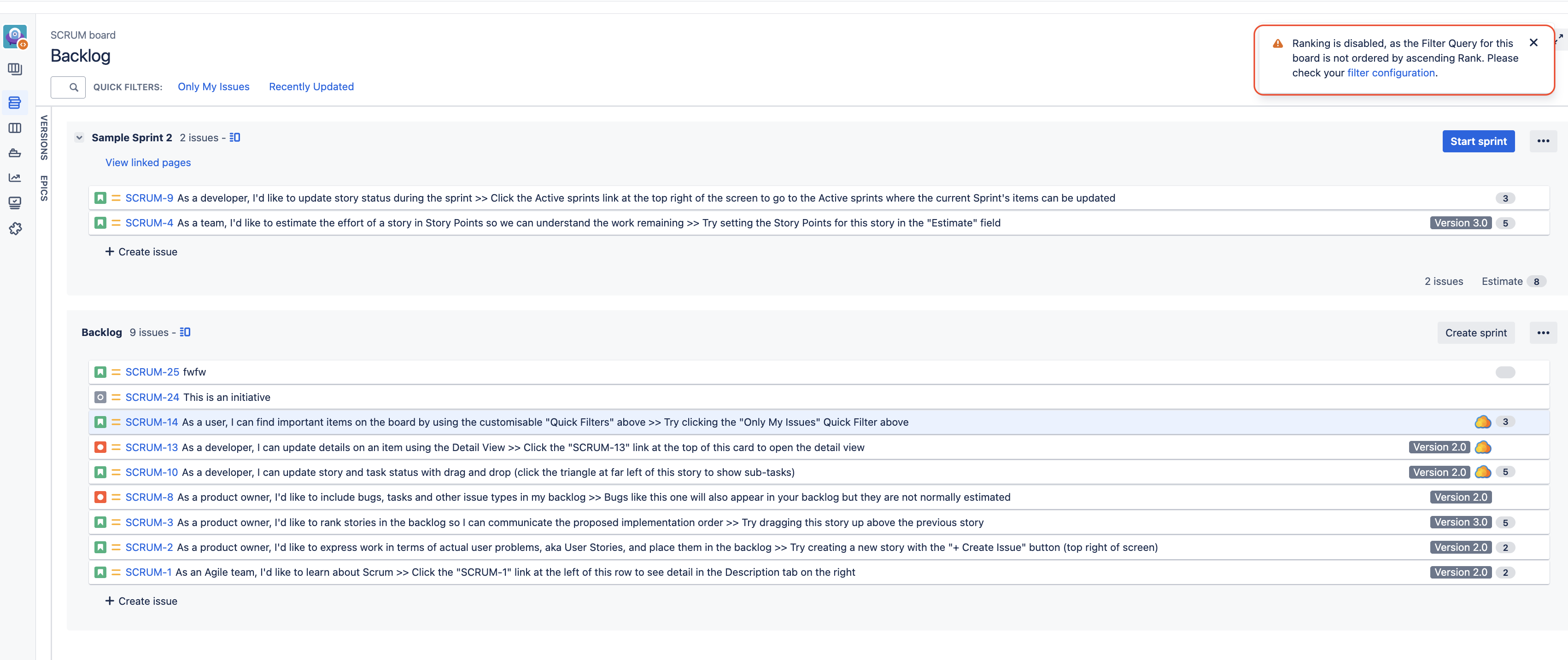 Users are unable to rank issues on Jira boards | Jira | Atlassian Documentation