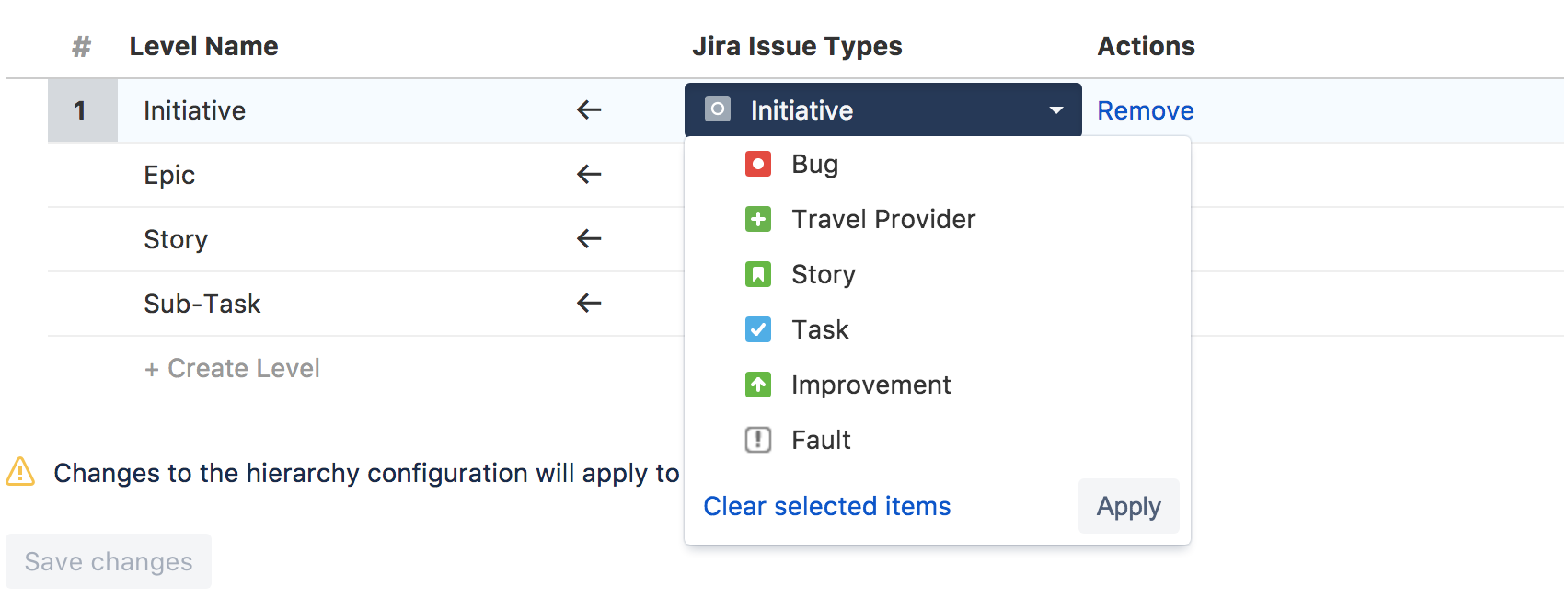 How to add a new initiative level to a Jira project - Atlassian Documentation