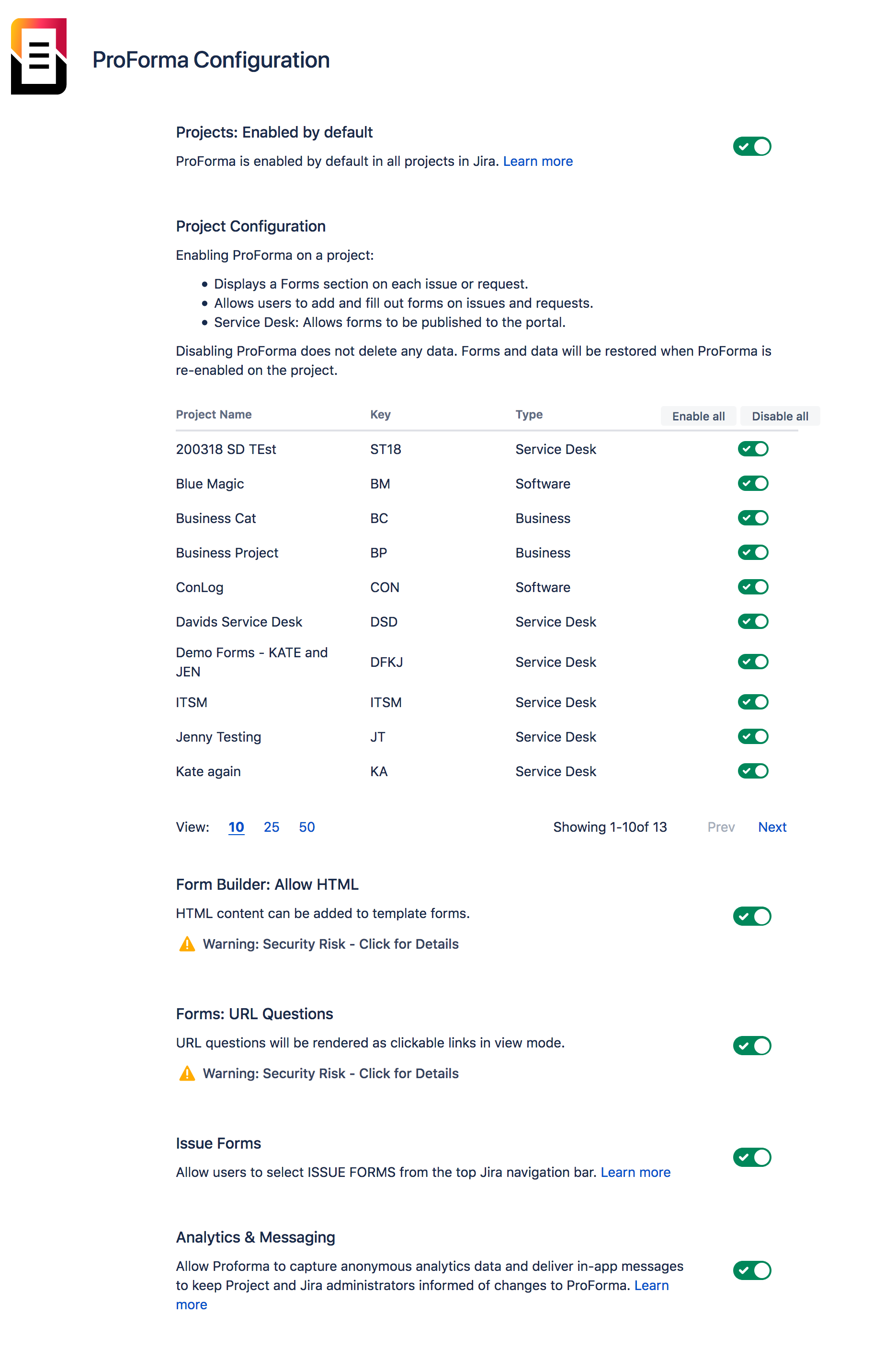 Configure ProForma | Atlassian Support | Atlassian Documentation