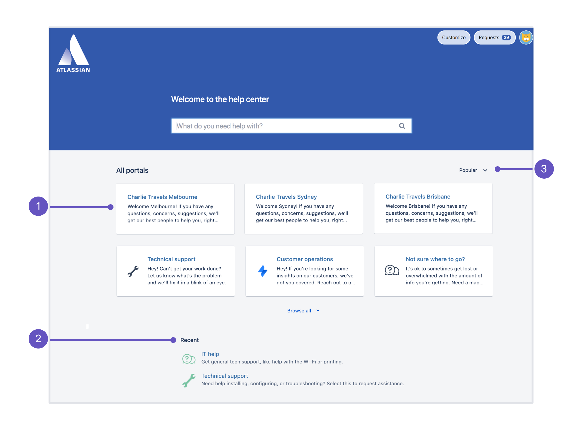 Using The Help Center Jira Service Management Data Center 5 16